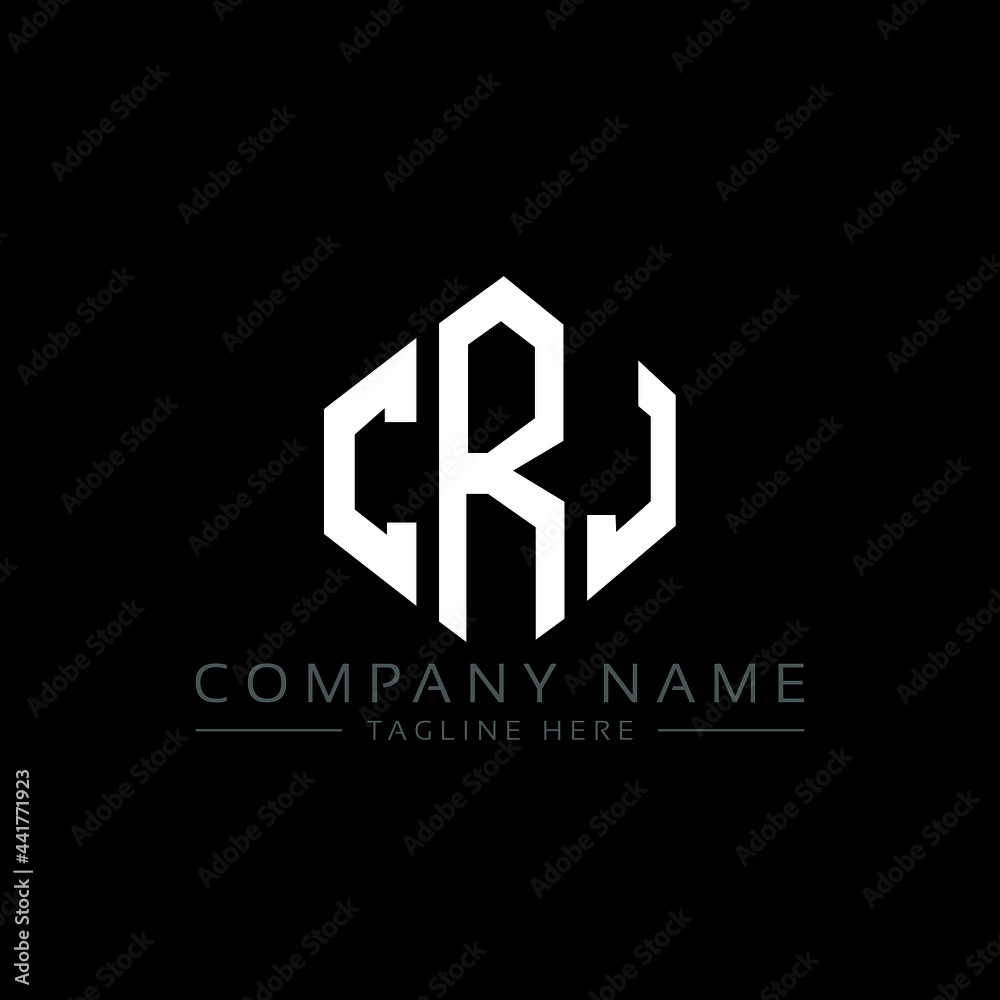 CRJ letter logo design with polygon shape. CRJ polygon logo monogram ...