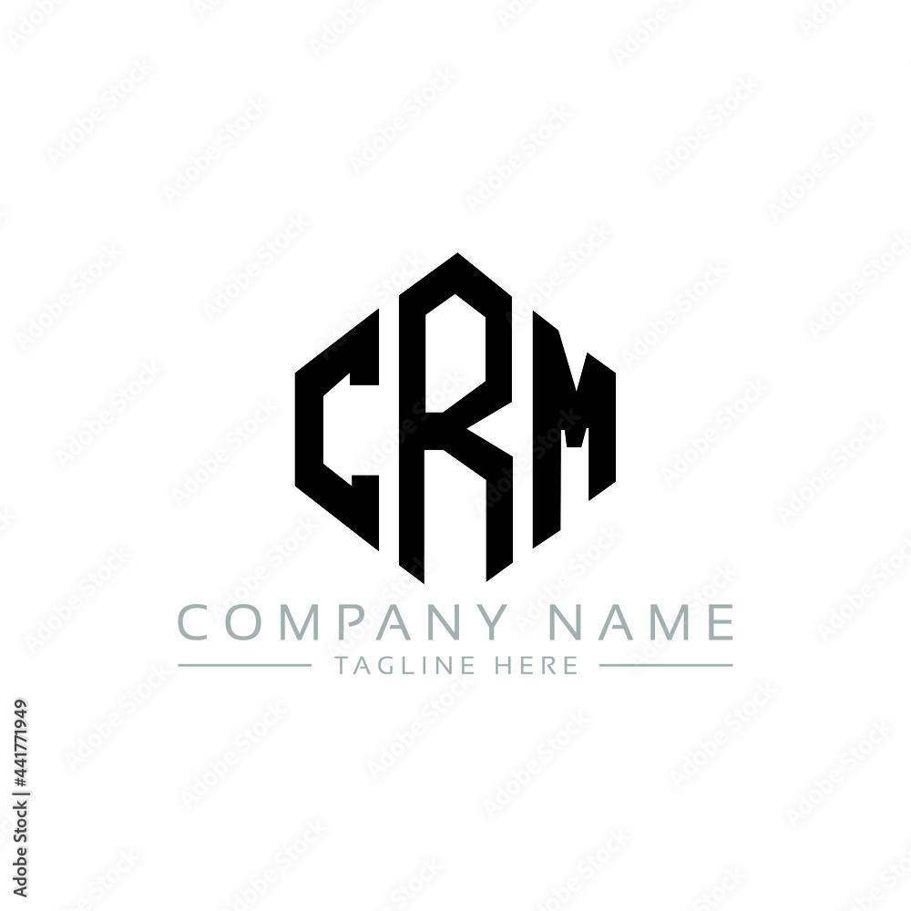 CRM letter logo design with polygon shape. CRM polygon logo monogram ...