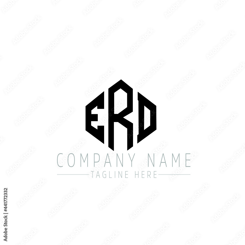 ERD letter logo design with polygon shape. ERD polygon logo monogram ...