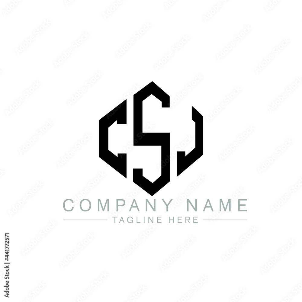 CSJ letter logo design with polygon shape. CSJ polygon logo monogram ...