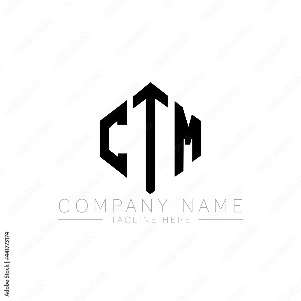CTM letter logo design with polygon shape. CTM polygon logo monogram ...
