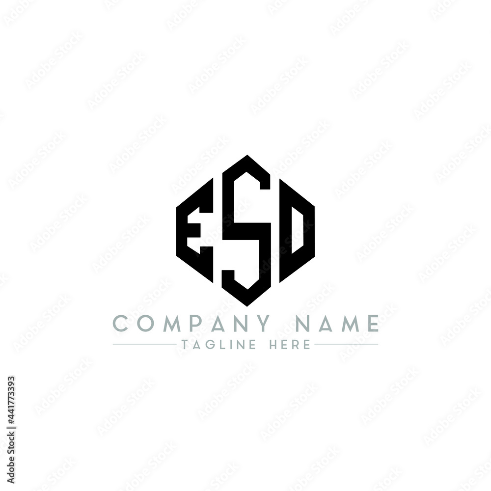 ESO letter logo design with polygon shape. ESO polygon logo monogram ...