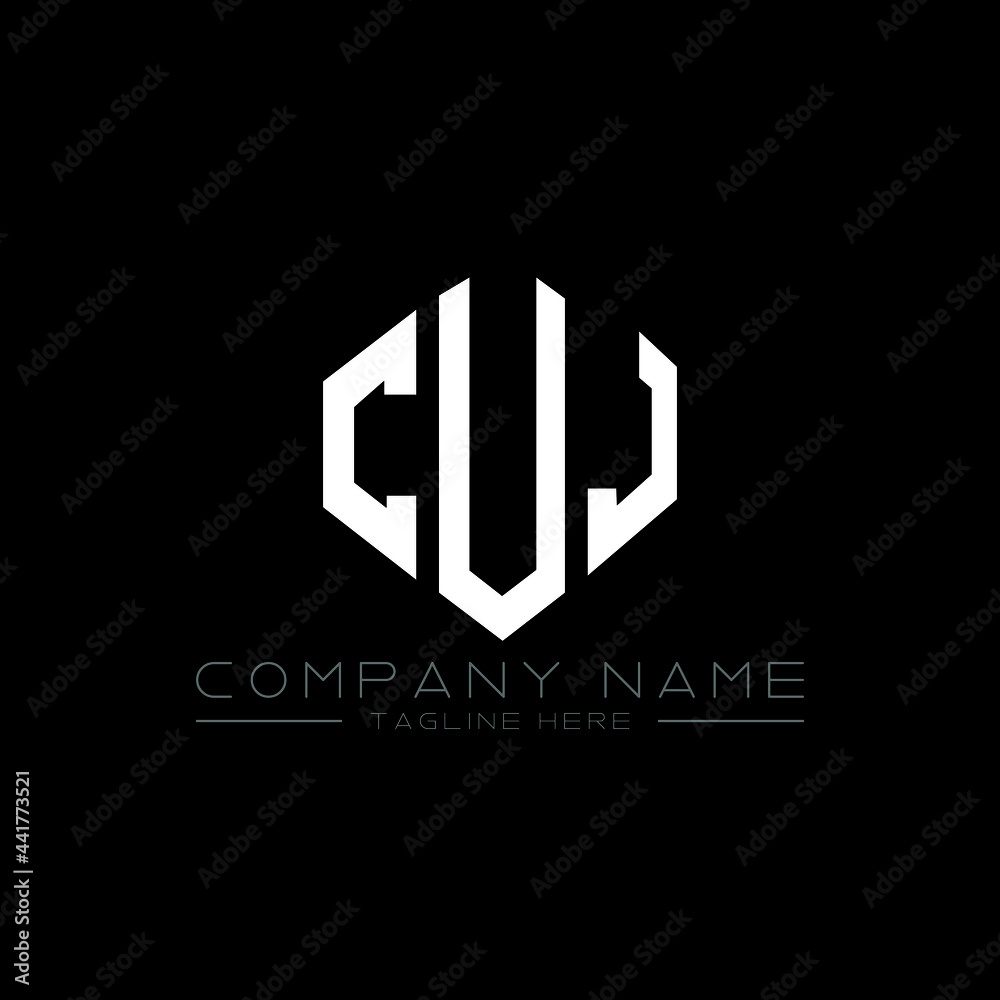 CUJ letter logo design with polygon shape. CUJ polygon logo monogram ...