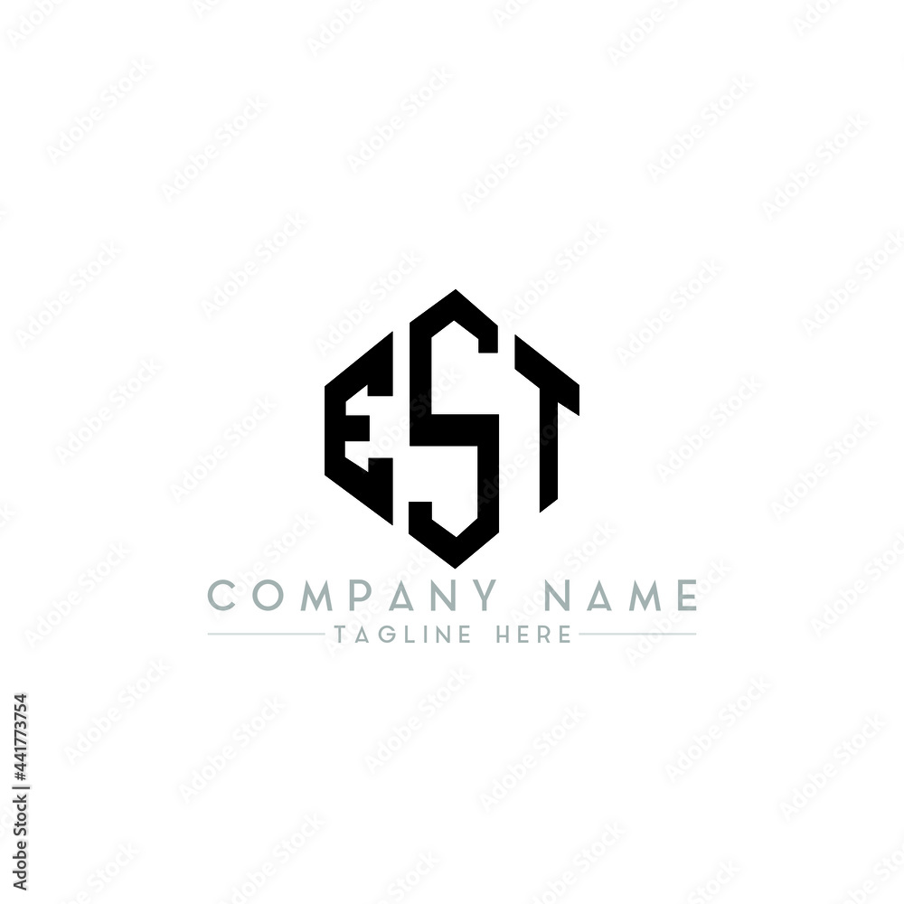 EST letter logo design with polygon shape. EST polygon logo monogram ...