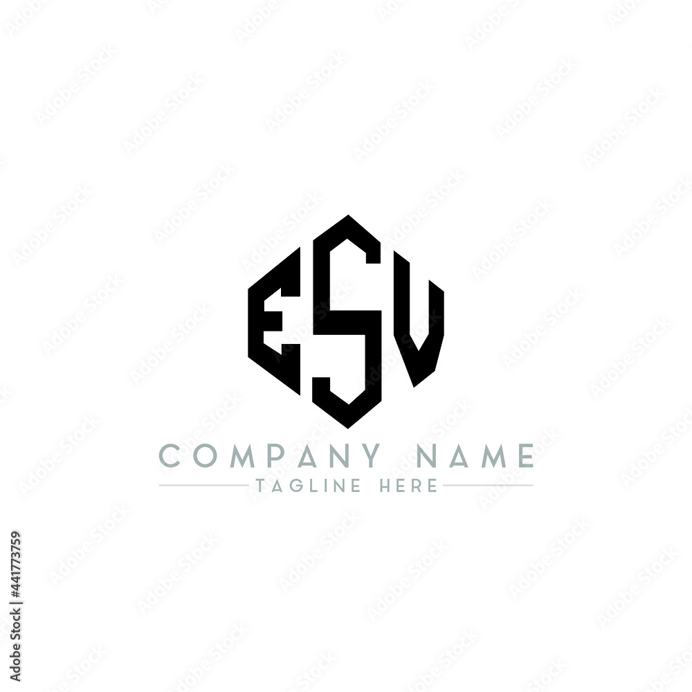ESV letter logo design with polygon shape. ESV polygon logo monogram ...