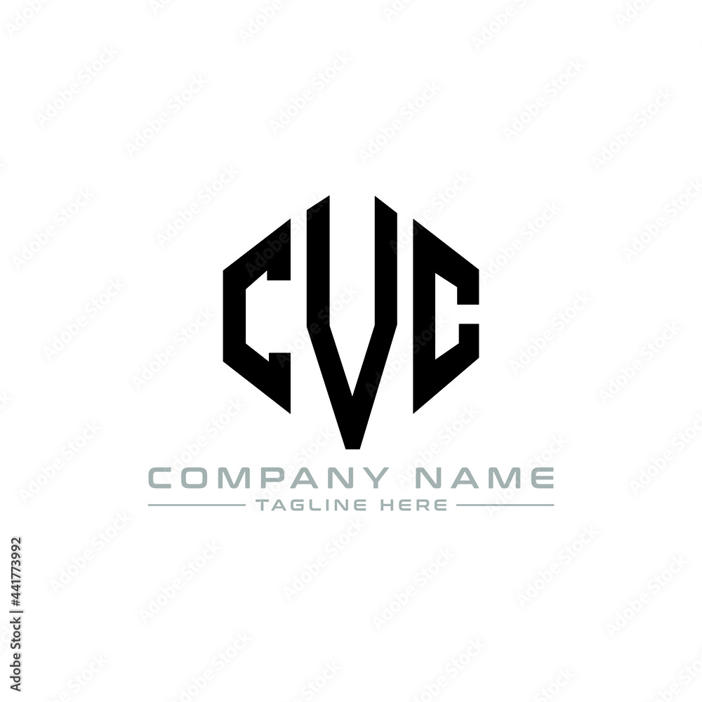 CVC letter logo design with polygon shape. CVC polygon logo monogram ...