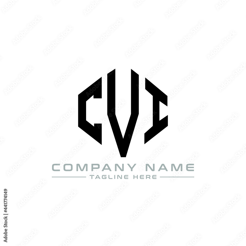 CVI letter logo design with polygon shape. CVI polygon logo monogram ...