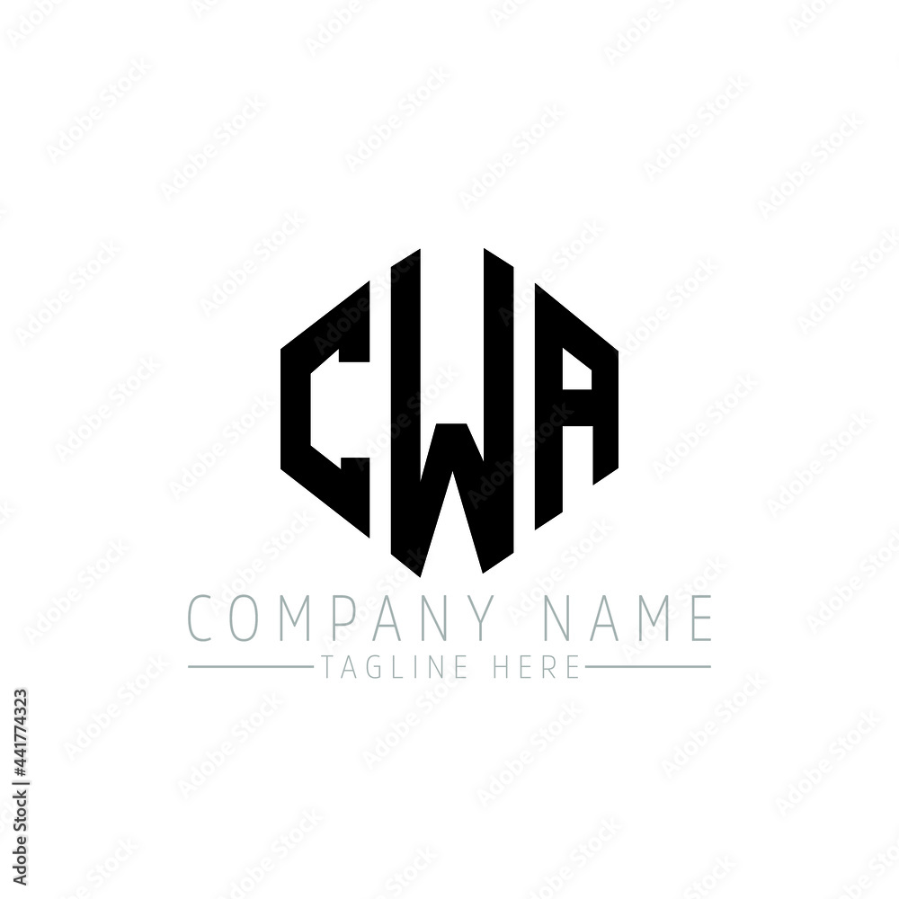 CWA letter logo design with polygon shape. CWA polygon logo monogram ...