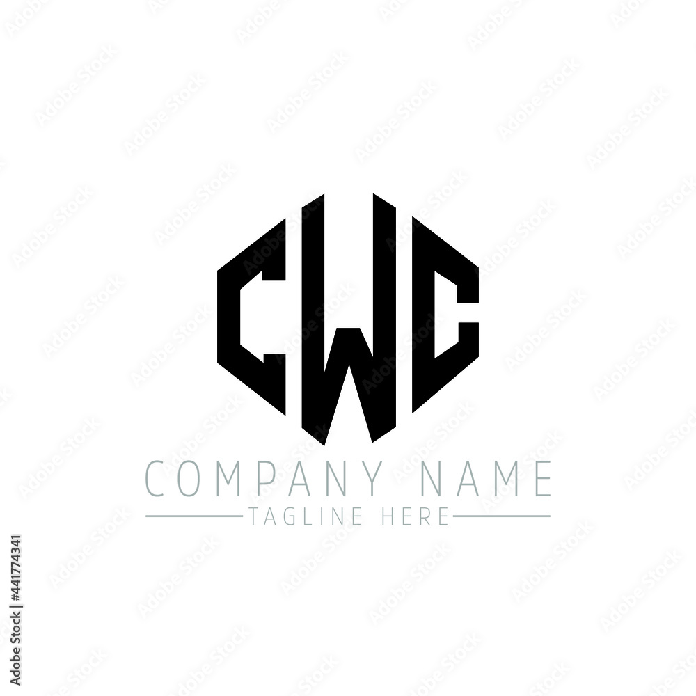 CWC letter logo design with polygon shape. CWC polygon logo monogram ...