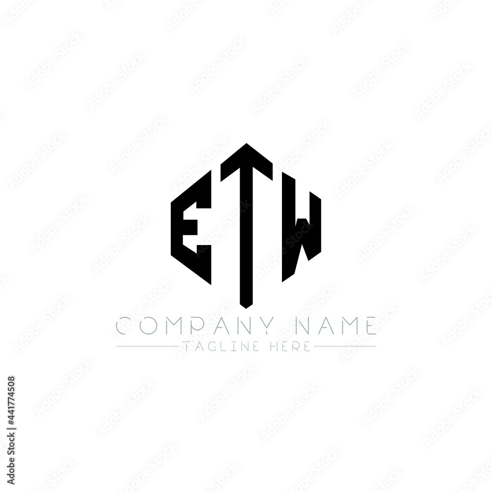 ETW letter logo design with polygon shape. ETW polygon logo monogram ...
