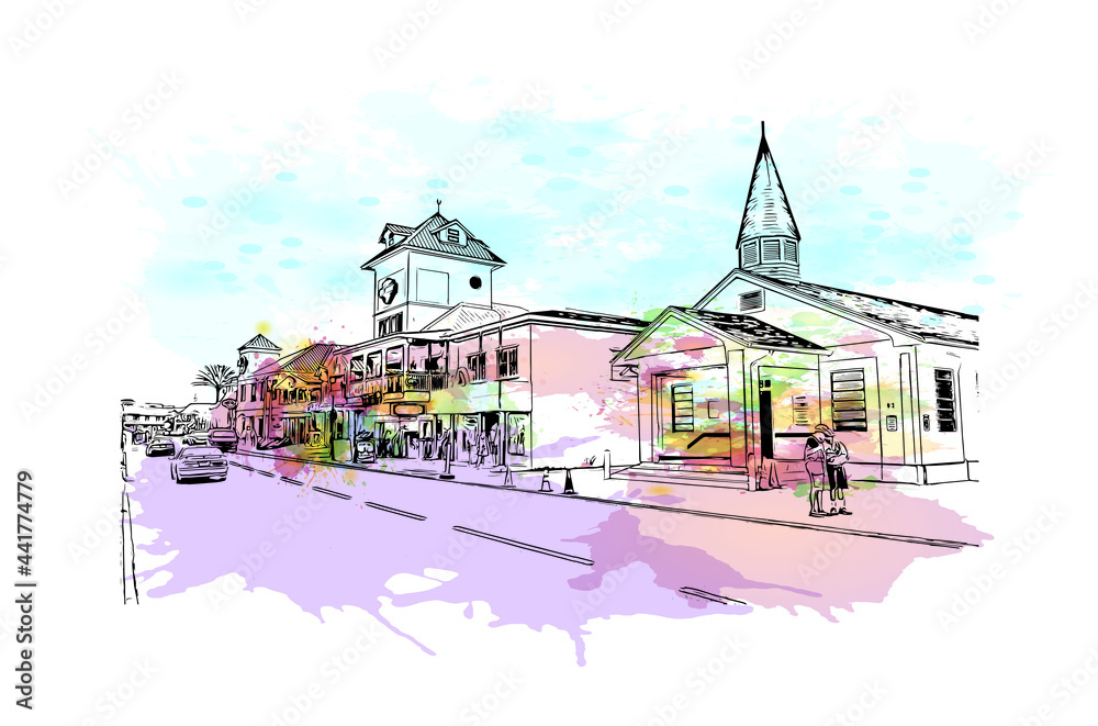 Building view with landmark of George Town is the capital of the Cayman ...