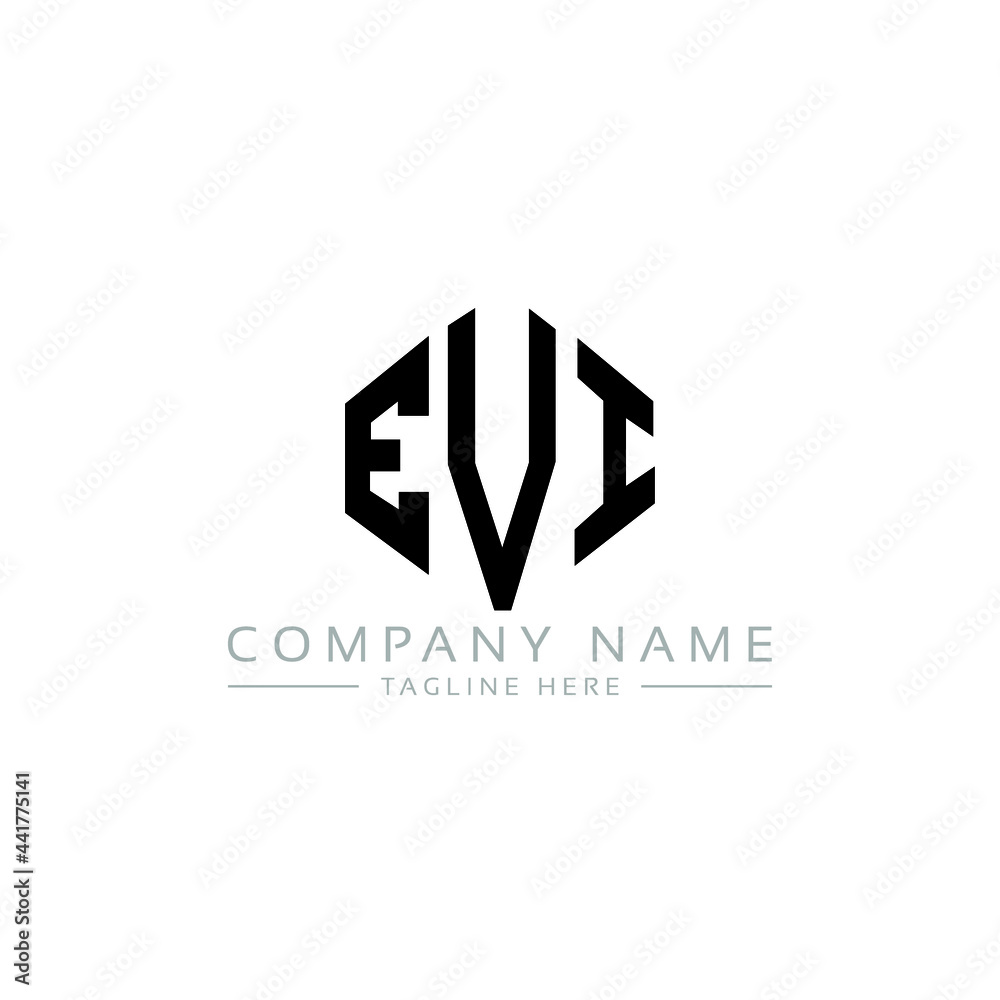 EVI letter logo design with polygon shape. EVI polygon logo monogram ...