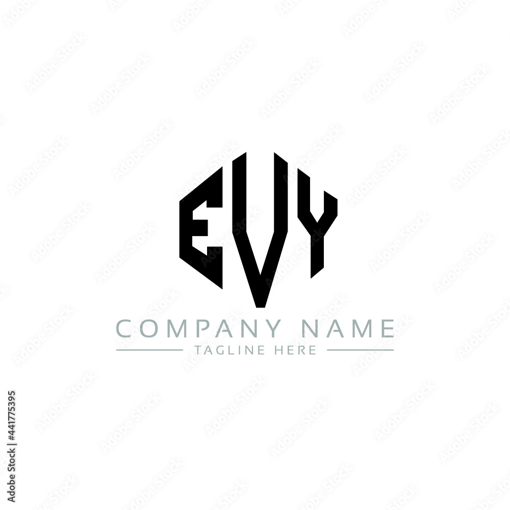 EVY letter logo design with polygon shape. EVY polygon logo monogram ...