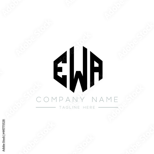 EWA letter logo design with polygon shape. EWA polygon logo monogram ...