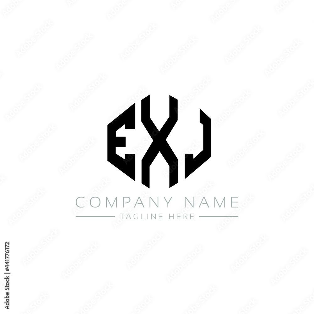 EXJ letter logo design with polygon shape. EXJ polygon logo monogram ...