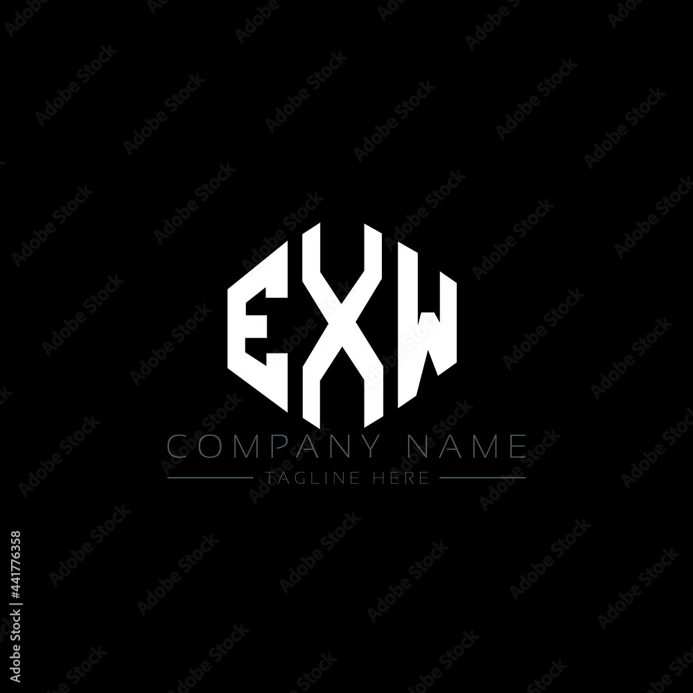 EXW letter logo design with polygon shape. EXW polygon logo monogram ...