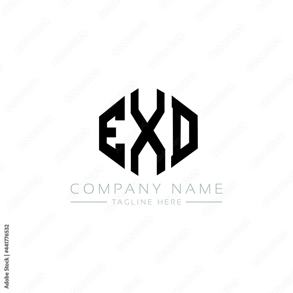 EXD letter logo design with polygon shape. EXD polygon logo monogram ...