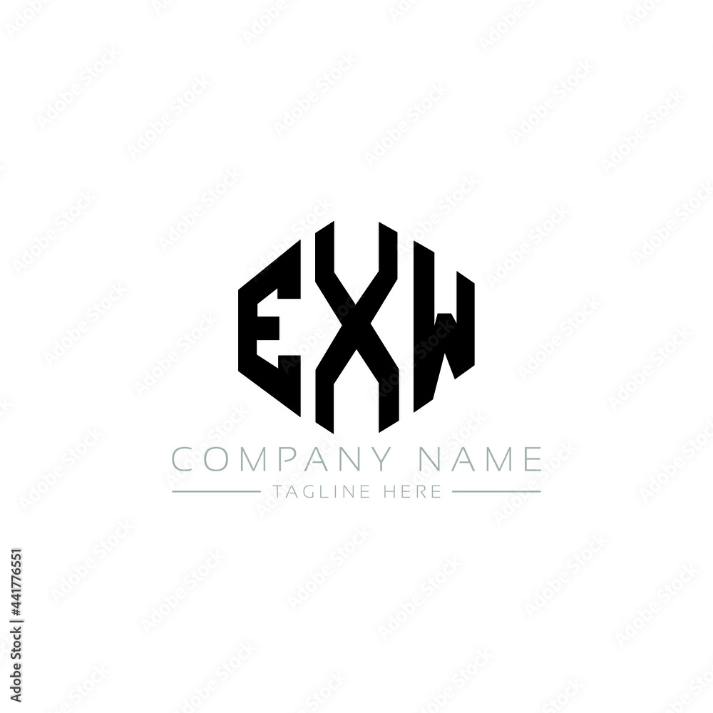 EXW letter logo design with polygon shape. EXW polygon logo monogram ...