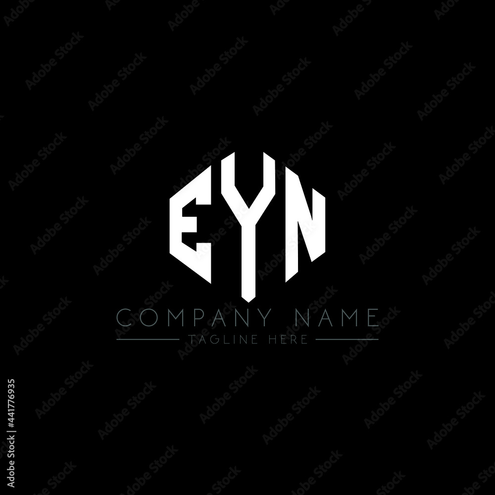 EYN letter logo design with polygon shape. EYN polygon logo monogram ...