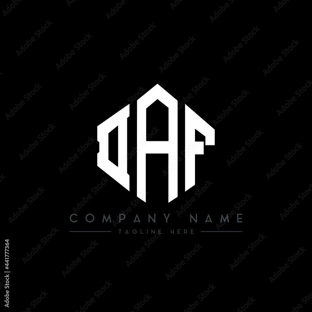 DAF letter logo design with polygon shape. DAF polygon logo monogram ...