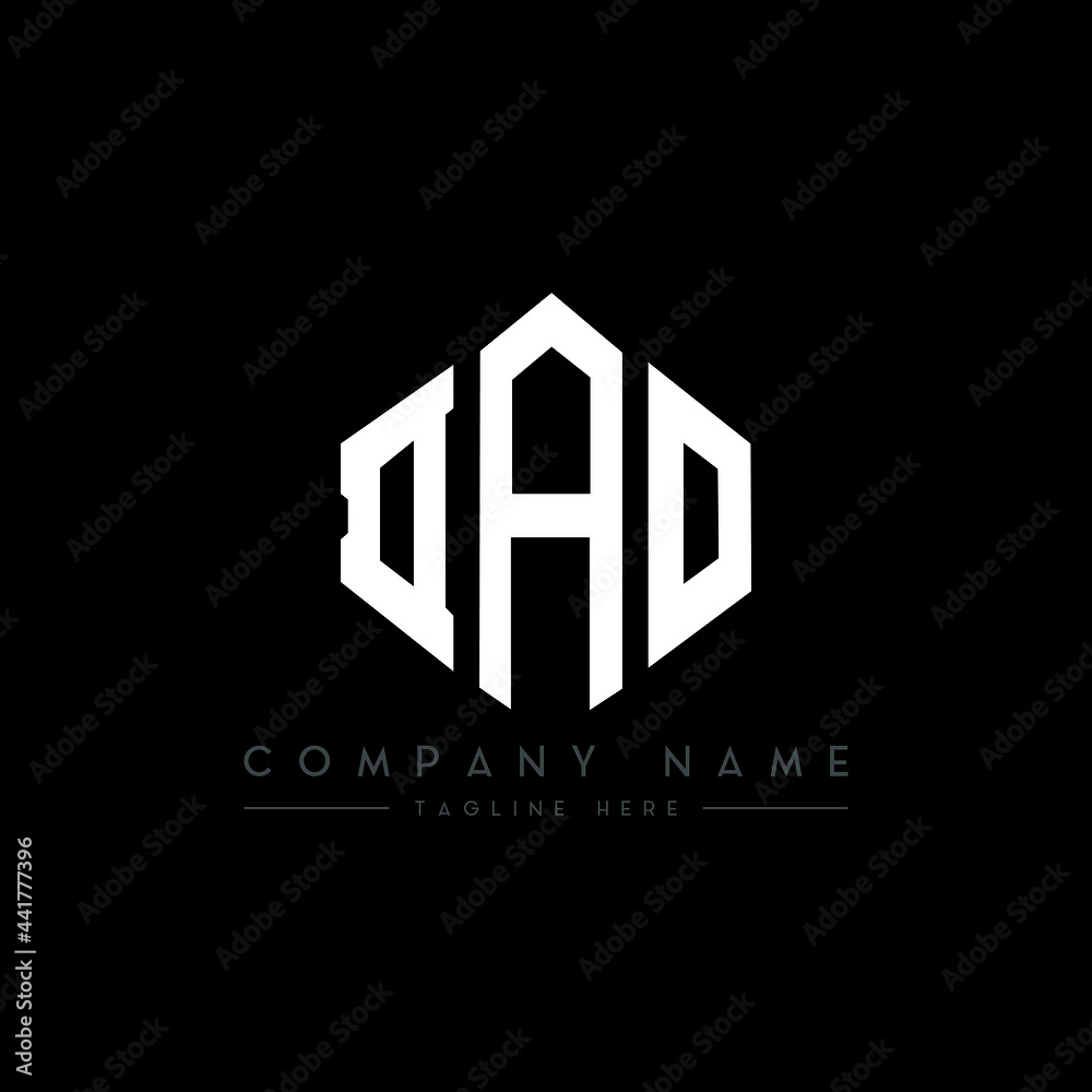 DAO letter logo design with polygon shape. DAO polygon logo monogram ...
