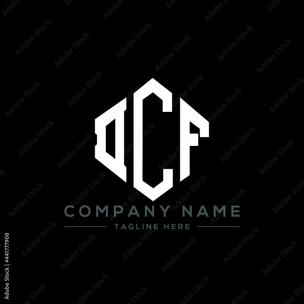 DCF letter logo design with polygon shape. DCF polygon logo monogram ...