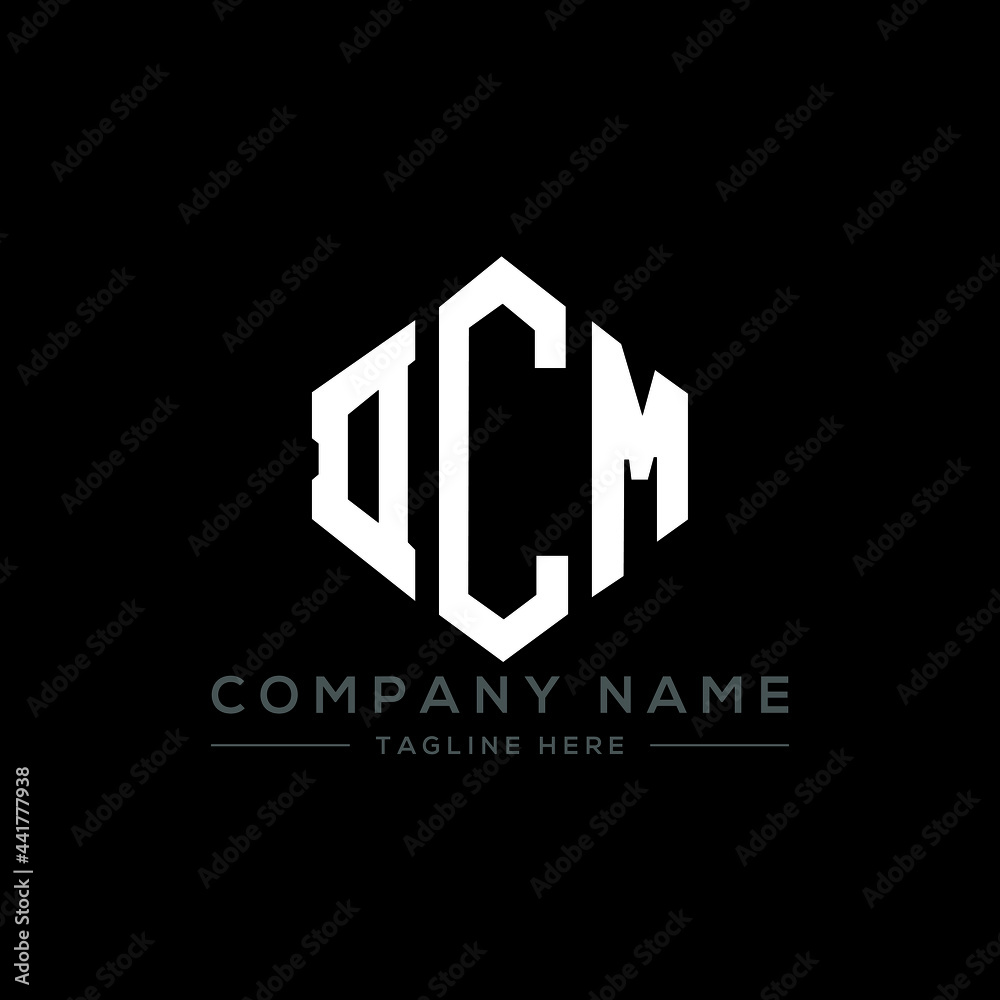 DCM letter logo design with polygon shape. DCM polygon logo monogram ...