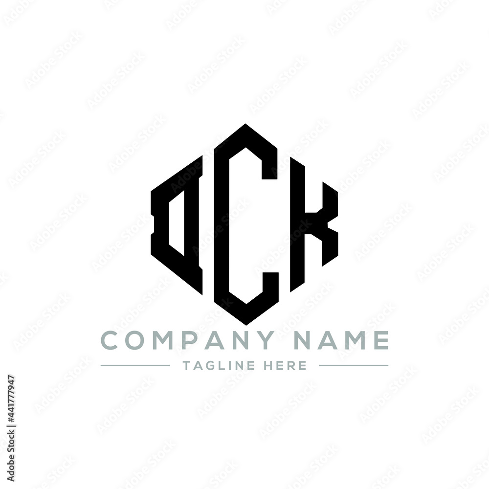 DCK letter logo design with polygon shape. DCK polygon logo monogram. DCK cube logo design. DCK ...