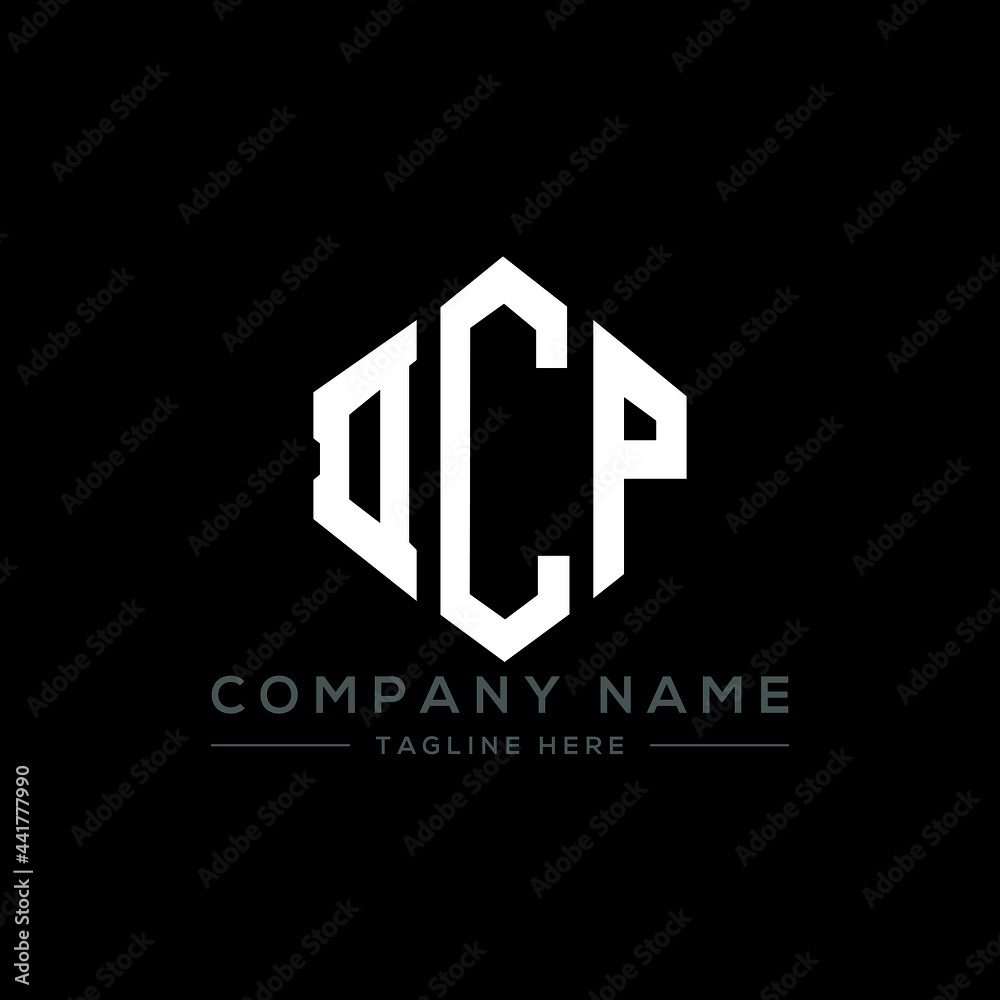 DCP letter logo design with polygon shape. DCP polygon logo monogram ...