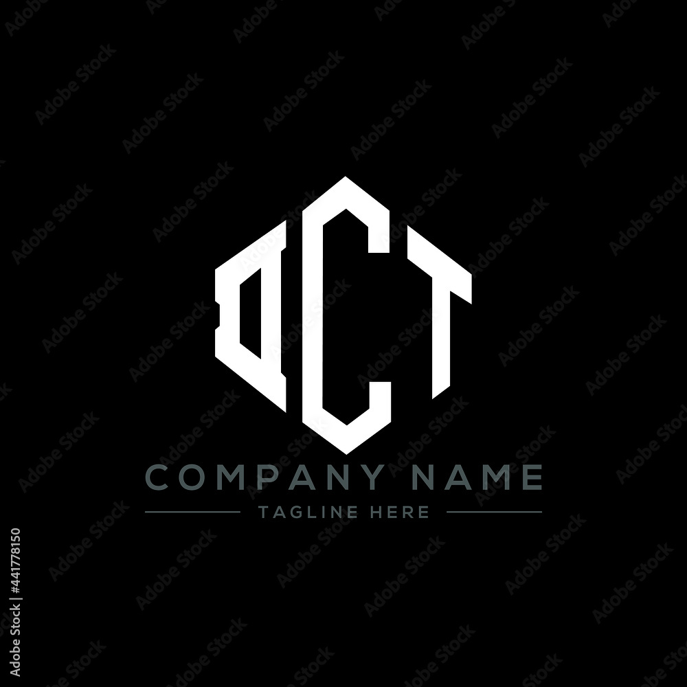 DCT letter logo design with polygon shape. DCT polygon logo monogram ...