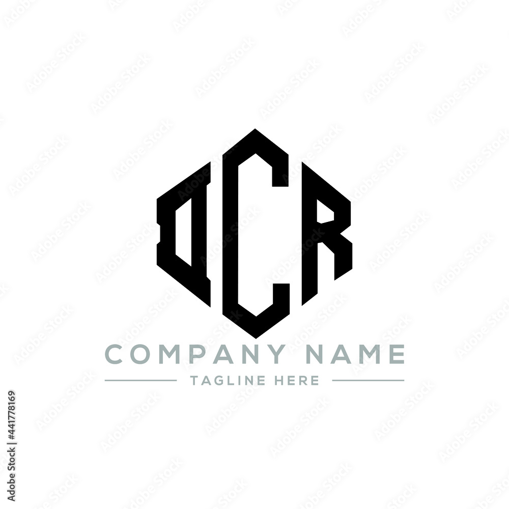 DCR letter logo design with polygon shape. DCR polygon logo monogram ...