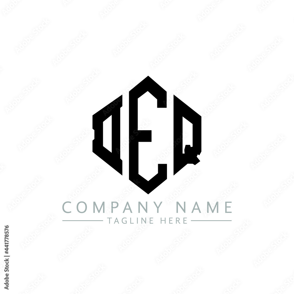 DEQ letter logo design with polygon shape. DEQ polygon logo monogram ...