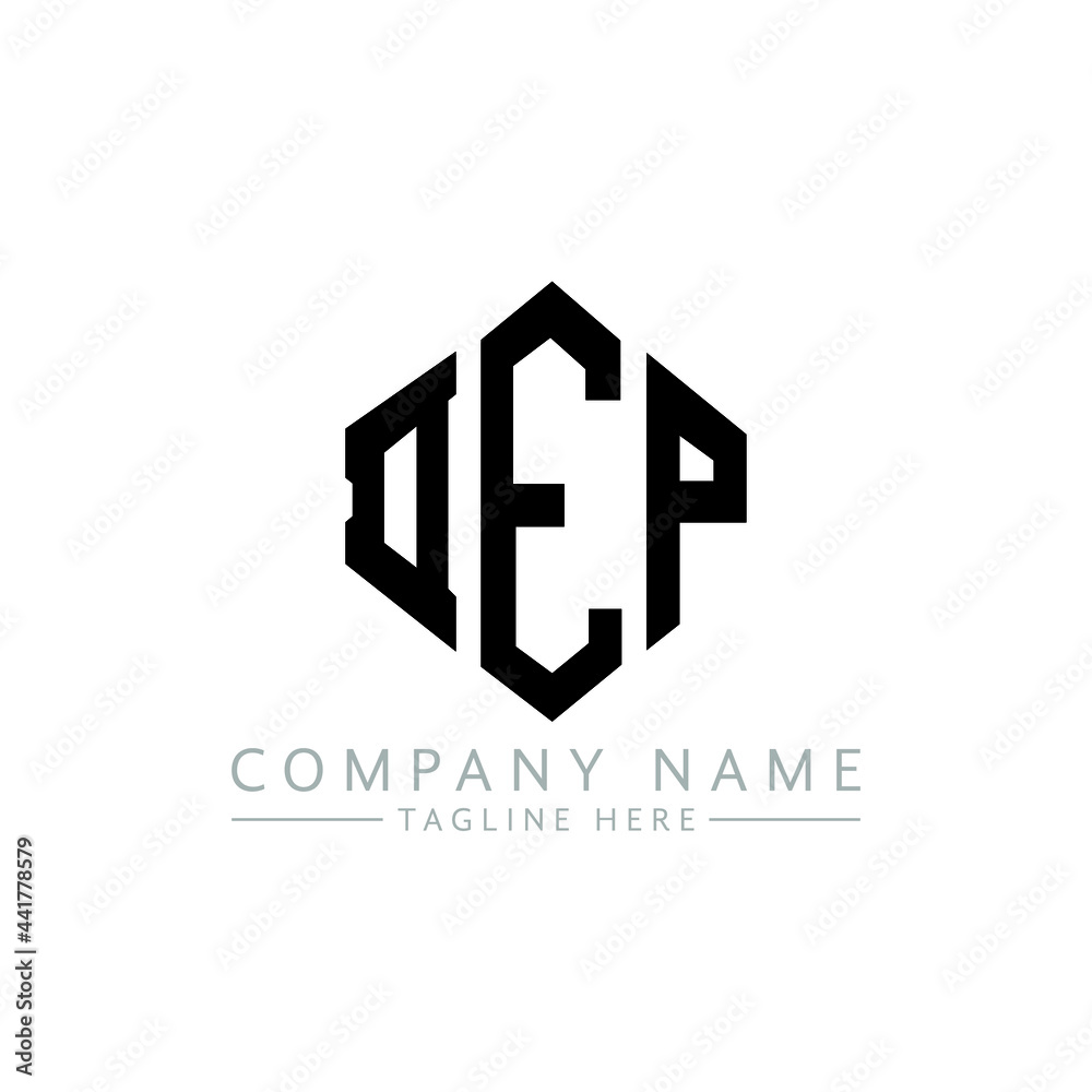 DEP letter logo design with polygon shape. DEP polygon logo monogram ...