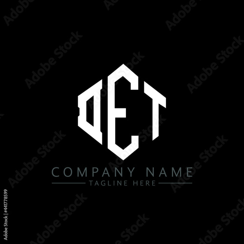 DET letter logo design with polygon shape. DET polygon logo monogram ...