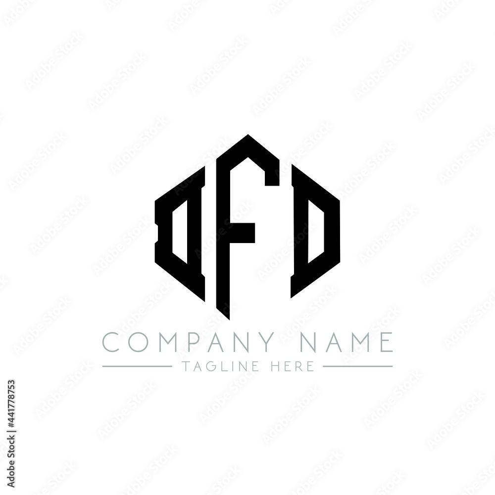 DFD letter logo design with polygon shape. DFD polygon logo monogram ...
