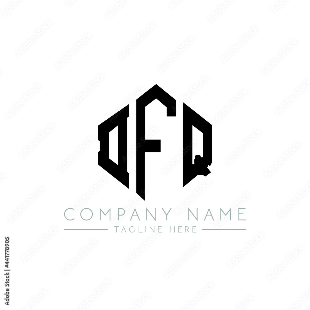 Vecteur Stock DFQ letter logo design with polygon shape. DFQ polygon ...