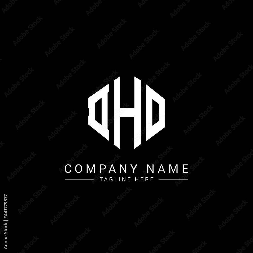 DHO letter logo design with polygon shape. DHO polygon logo monogram ...