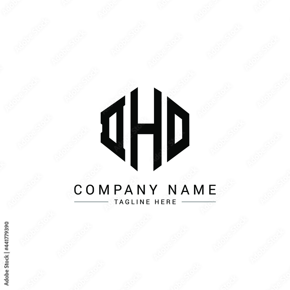 DHO letter logo design with polygon shape. DHO polygon logo monogram ...