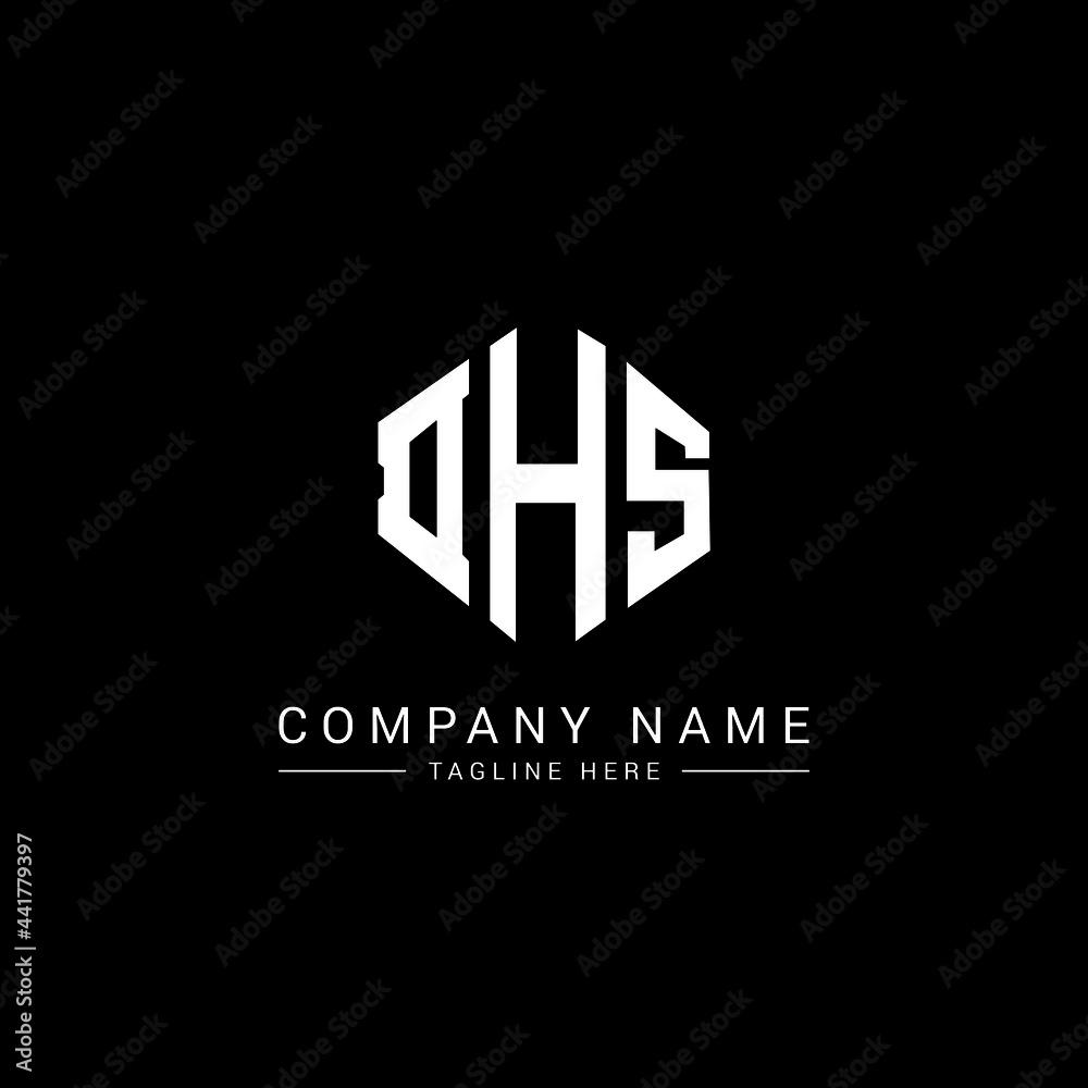 DHS letter logo design with polygon shape. DHS polygon logo monogram ...