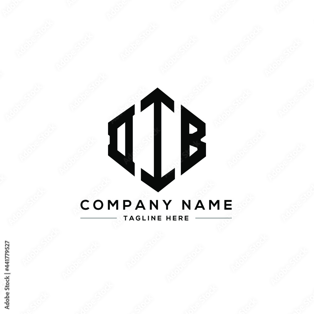 DIB letter logo design with polygon shape. DIB polygon logo monogram ...