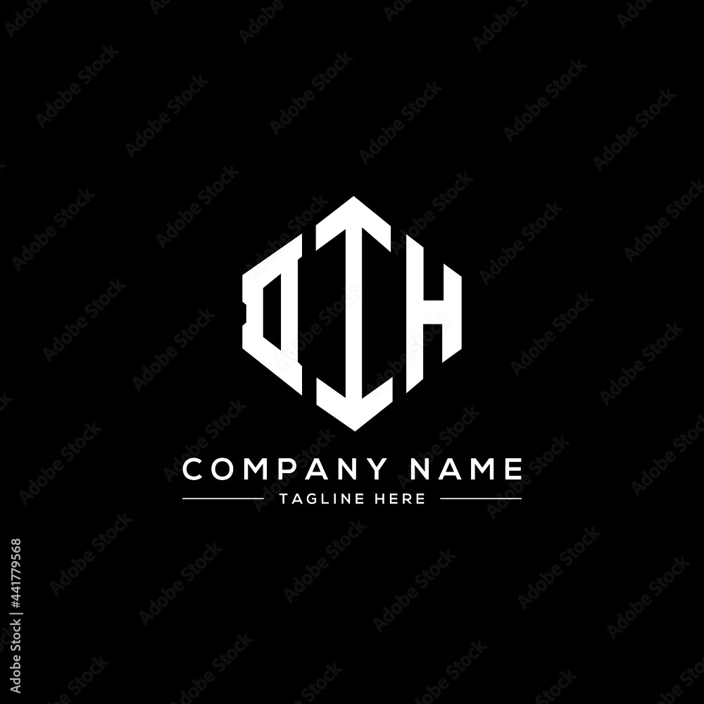 DIH letter logo design with polygon shape. DIH polygon logo monogram ...
