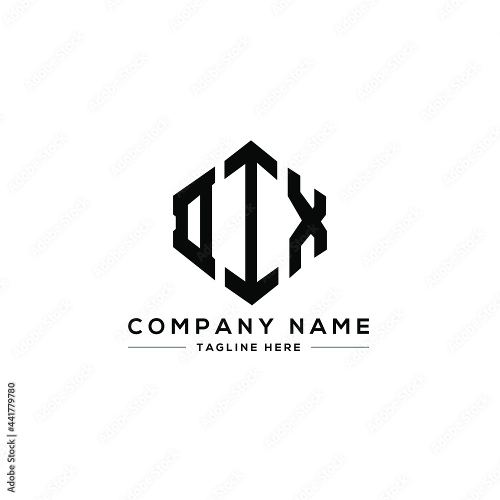 DIX letter logo design with polygon shape. DIX polygon logo monogram ...