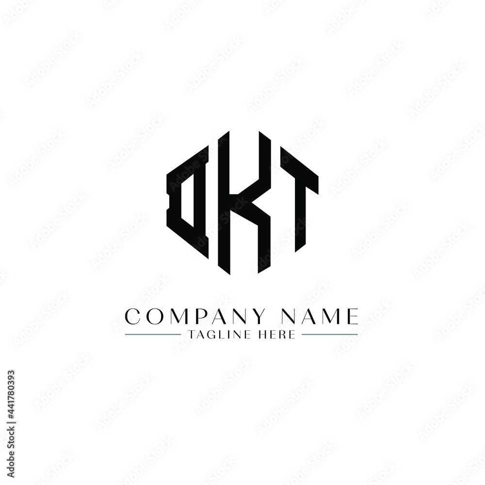 DKT letter logo design with polygon shape. DKT polygon logo monogram ...