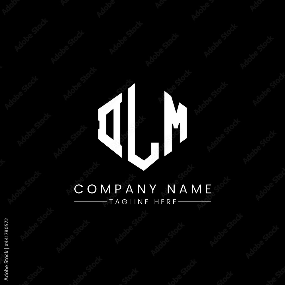 DLM letter logo design with polygon shape. DLM polygon logo monogram ...