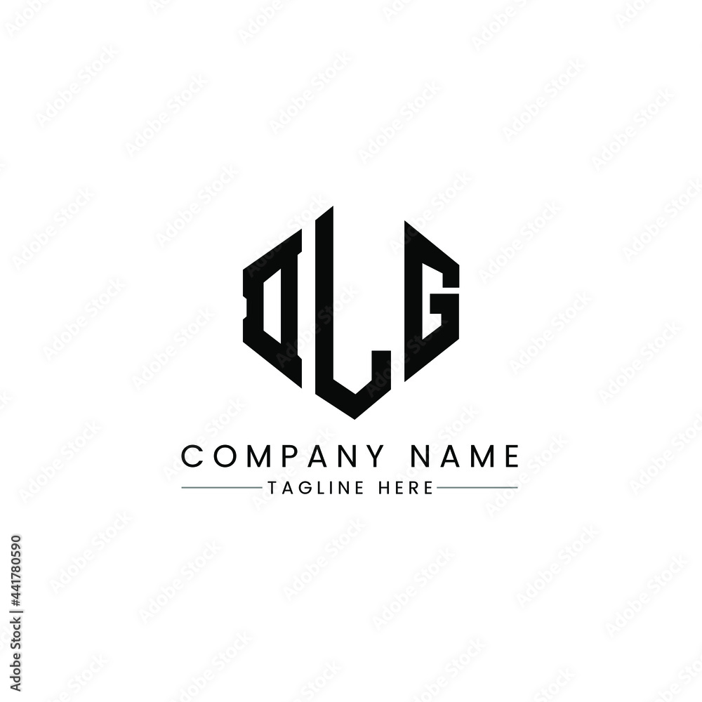 DLG letter logo design with polygon shape. DLG polygon logo monogram ...