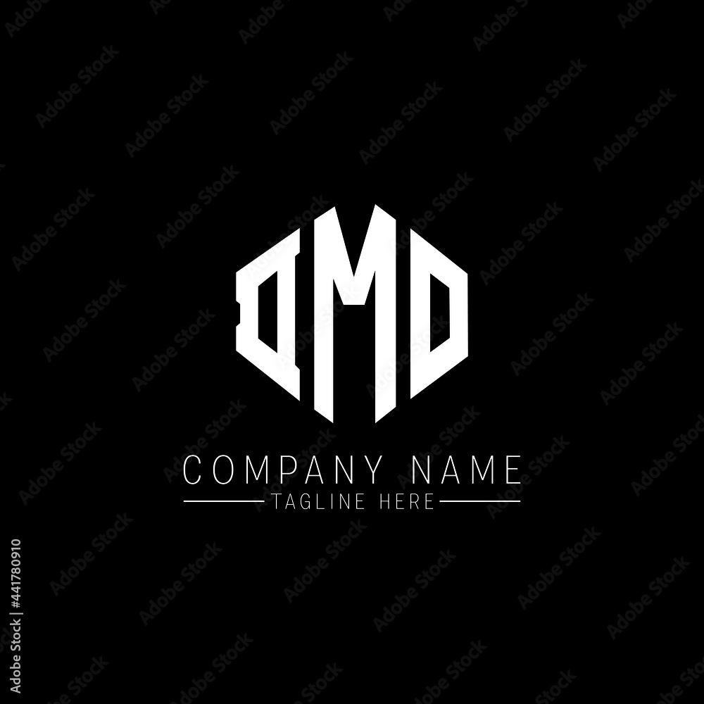 DMO letter logo design with polygon shape. DMO polygon logo monogram ...