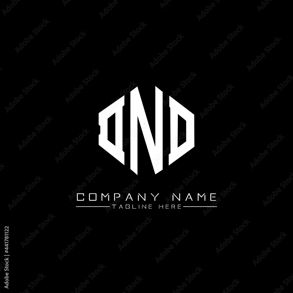 DND letter logo design with polygon shape. DND polygon logo monogram ...