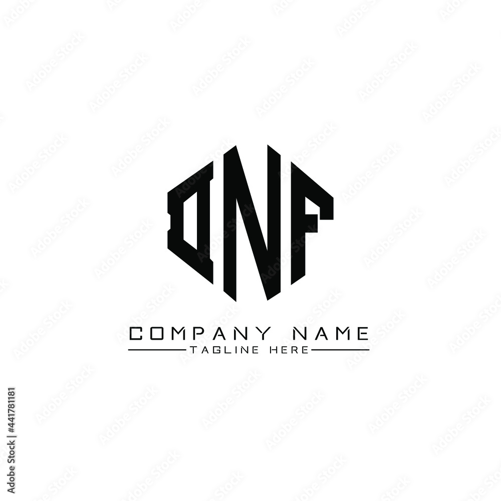 DNF letter logo design with polygon shape. DNF polygon logo monogram ...