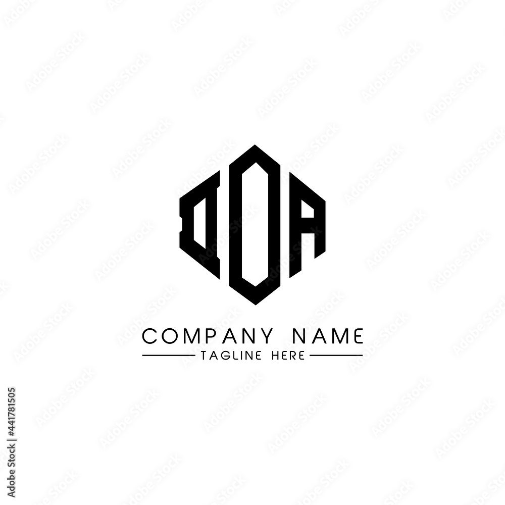 DOA letter logo design with polygon shape. DOA polygon logo monogram ...