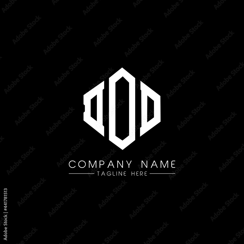 DOD letter logo design with polygon shape. DOD polygon logo monogram ...